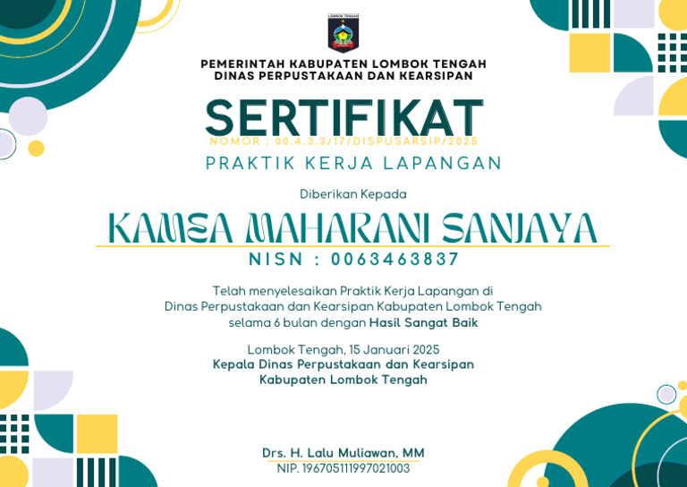 Sertifikat PKL 25 | PDF