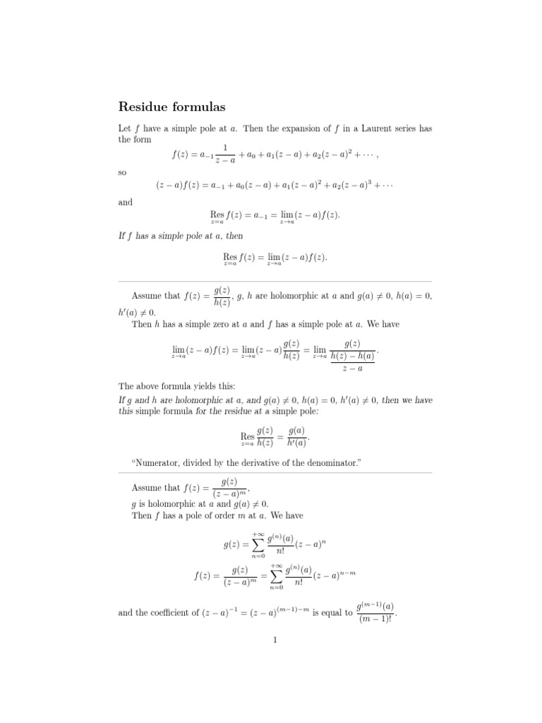 338 22 Residue Formulas | PDF | Calculus | Complex Analysis