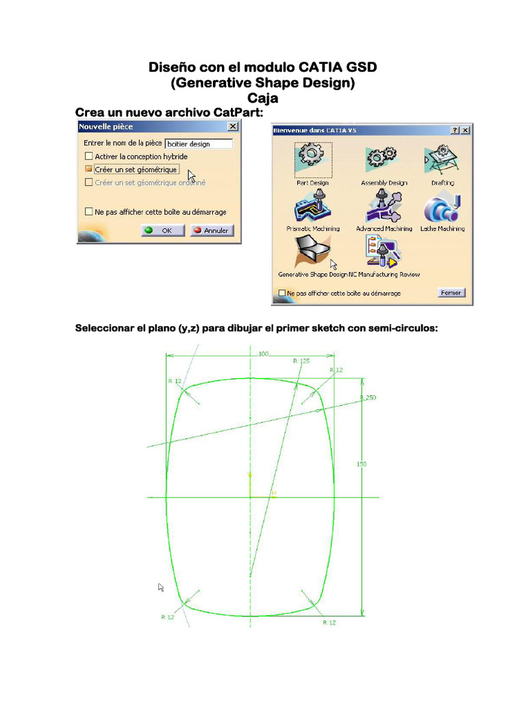 Diseno Con El Modulo CATIA GSD | PDF | Curva | Geometría euclidiana