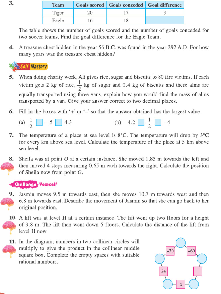 5th April 2024 Mathematics Form 1 Exercise | PDF