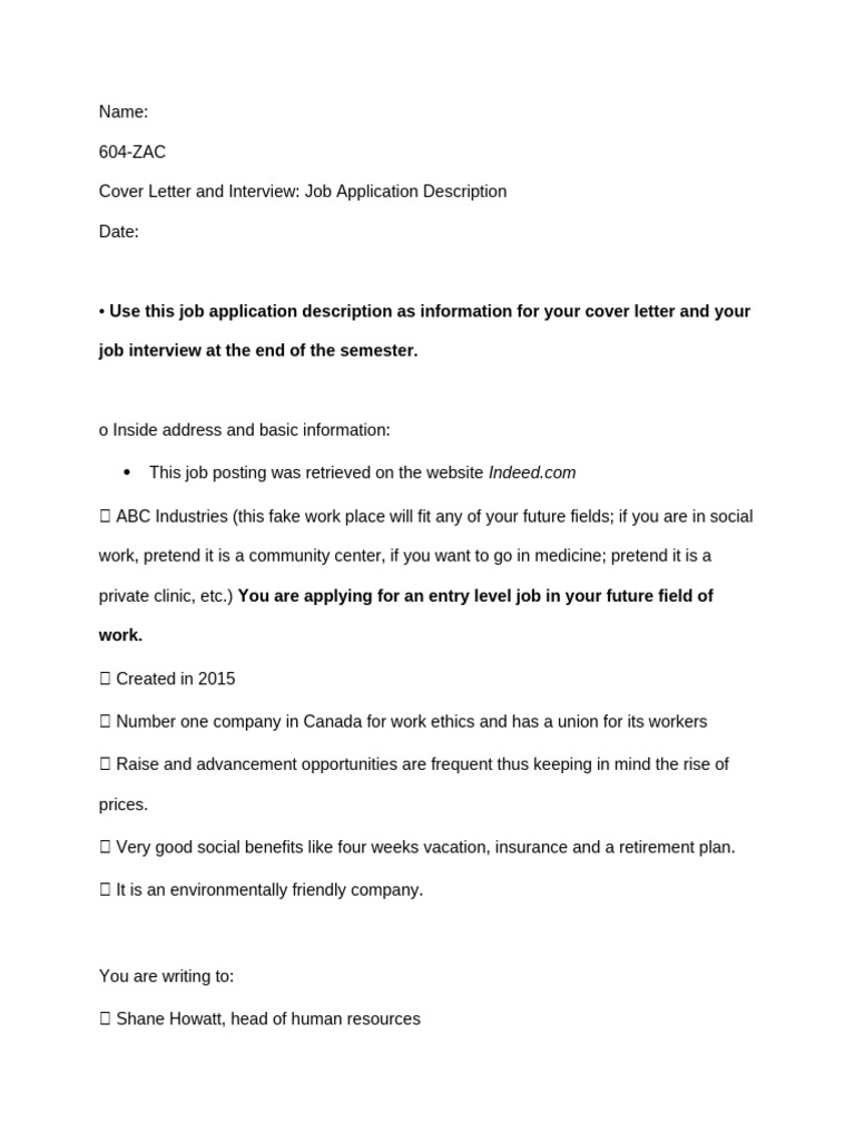 Cover Letter Job Advertisement | PDF