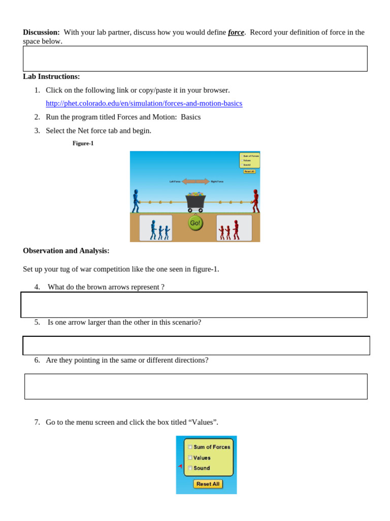 Ryan BISSETT - Forces and Motion PhET simulation - Balanced and ...