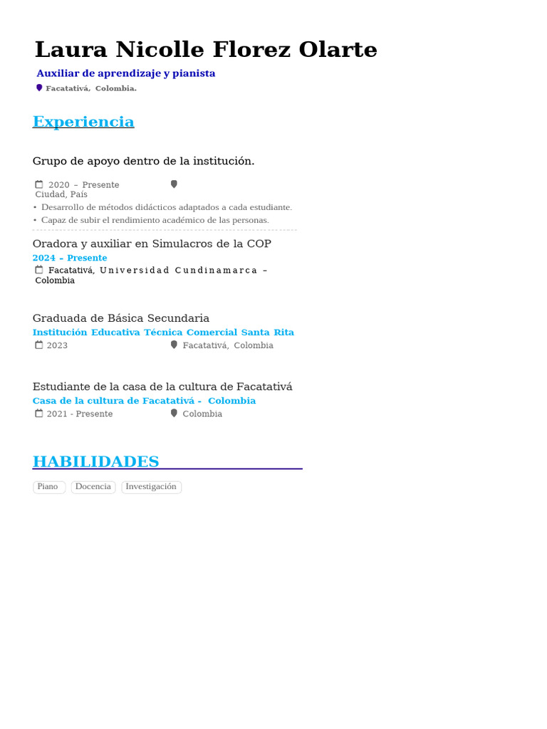 Hoja de Vida. Latex | PDF