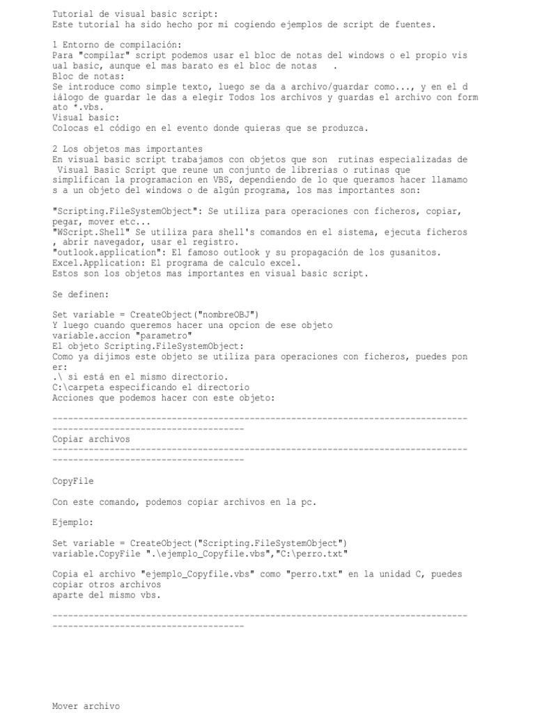 Manual VBscript | PDF | Archivo de computadora | Programación de ...