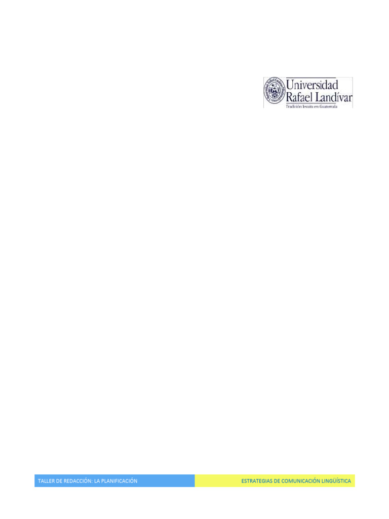Taller de Redacción, Planificación Del Texto 1 de Abril | PDF