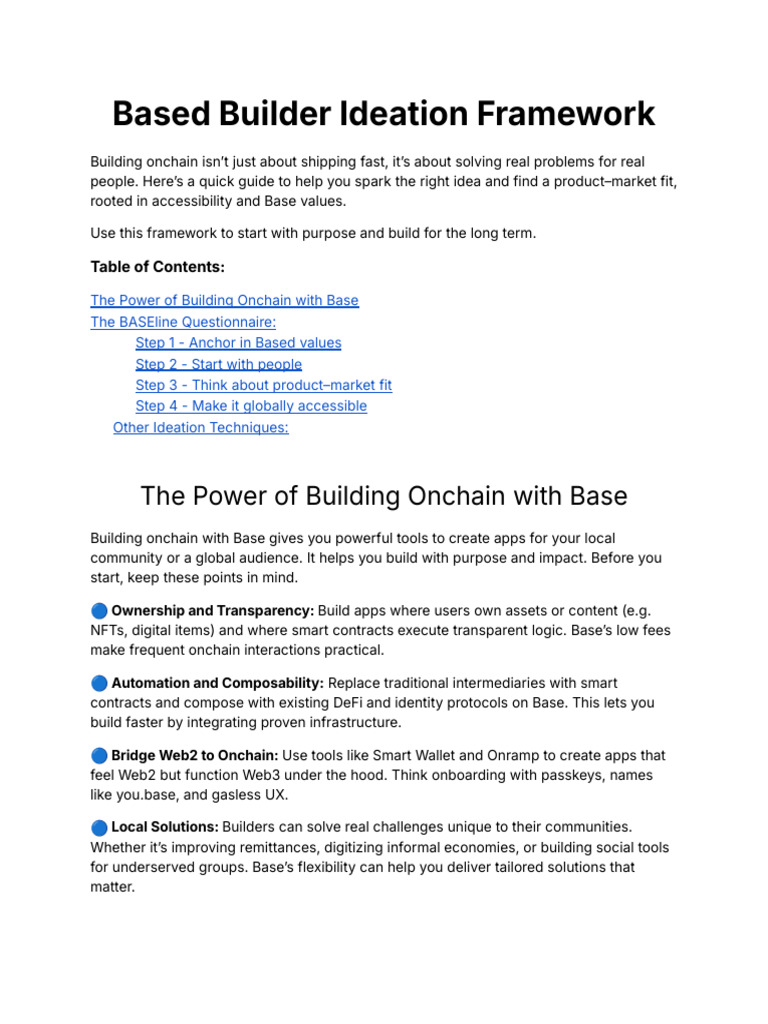 Based Builder Ideation Framework | PDF