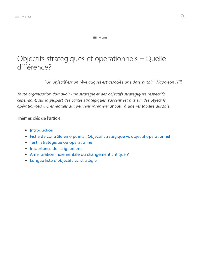 Management Par Objectifs | PDF