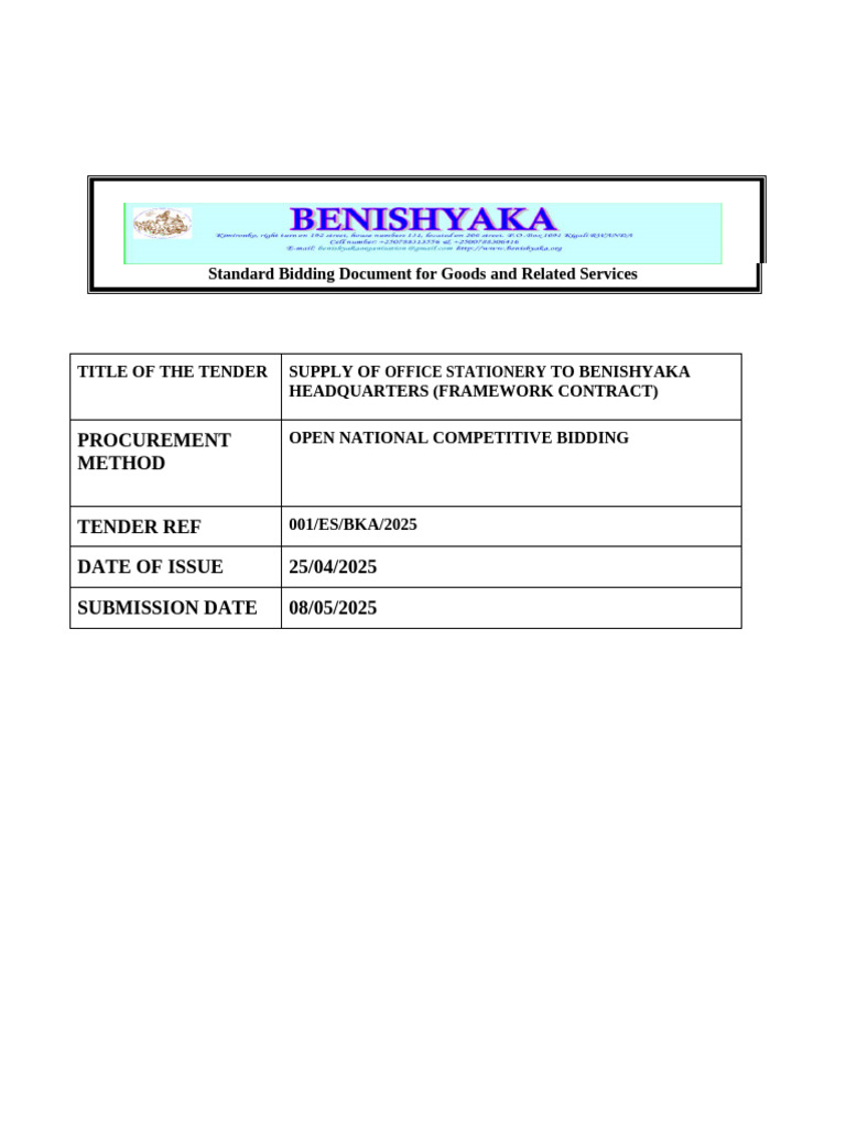 Office Stationery Supply Tender 2025 | PDF | Printer (Computing ...