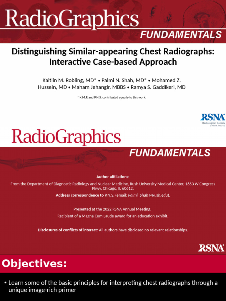 Distinguishing Similar-Appearing Chest Radiographs Interactive Case-Based Approach | PDF | Lung ...