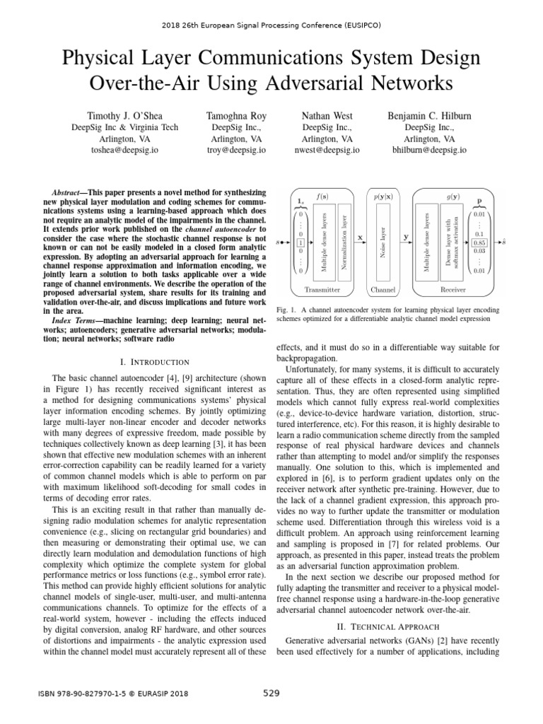 Physical Layer Communications System Design Over-the-Air Using ...