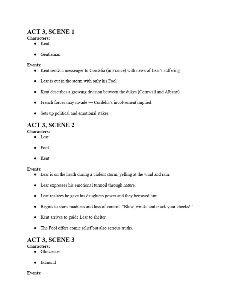 King Lear Act 4 Scene 6 Overview | PDF | King Lear