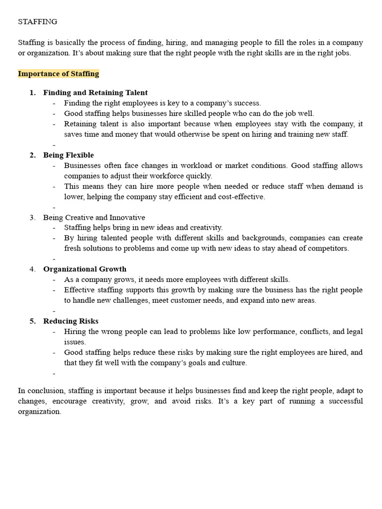 Essential Staffing Strategies for Success | PDF | Recruitment | Labor