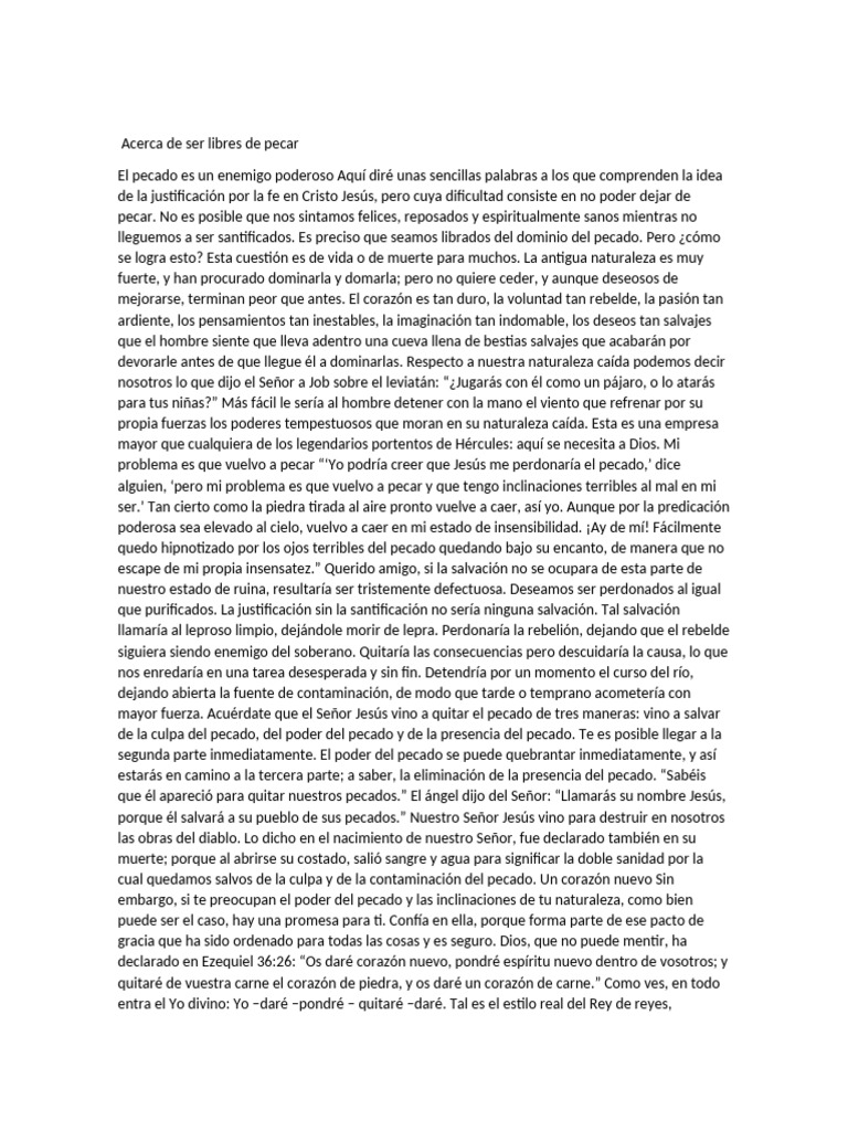 Acerca de Ser Libres de Pecar | PDF | Pecado | Fe