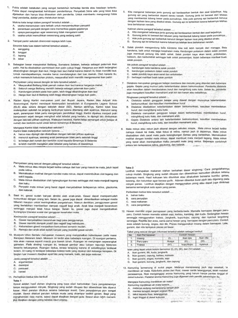 Tryout 2 Bahasa Indonesia | PDF