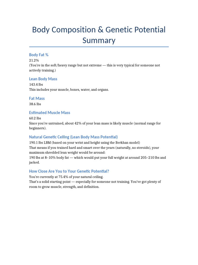 Genetic Potential. | PDF