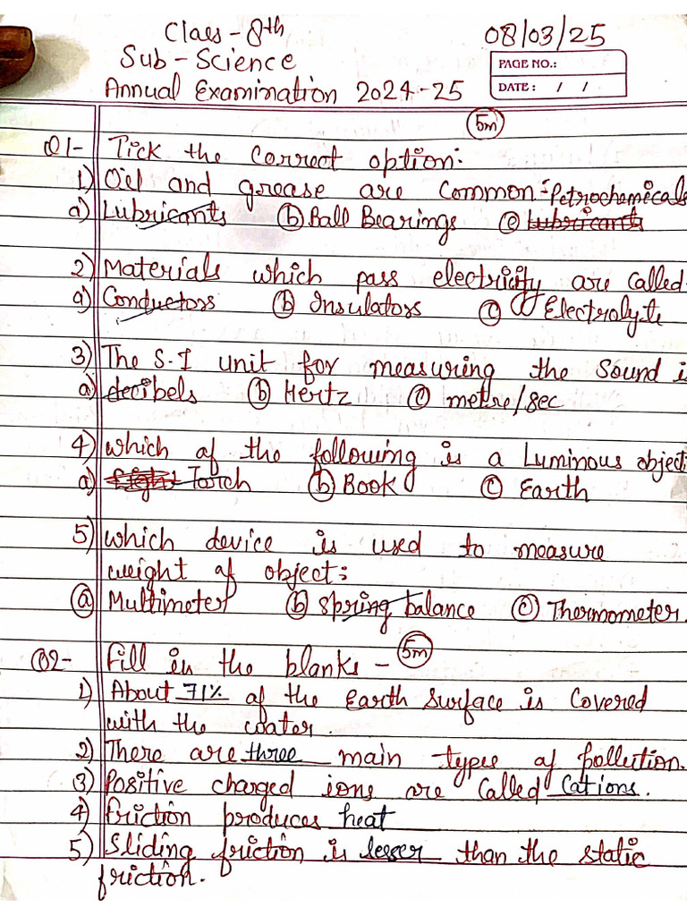 Science Class 8 | PDF