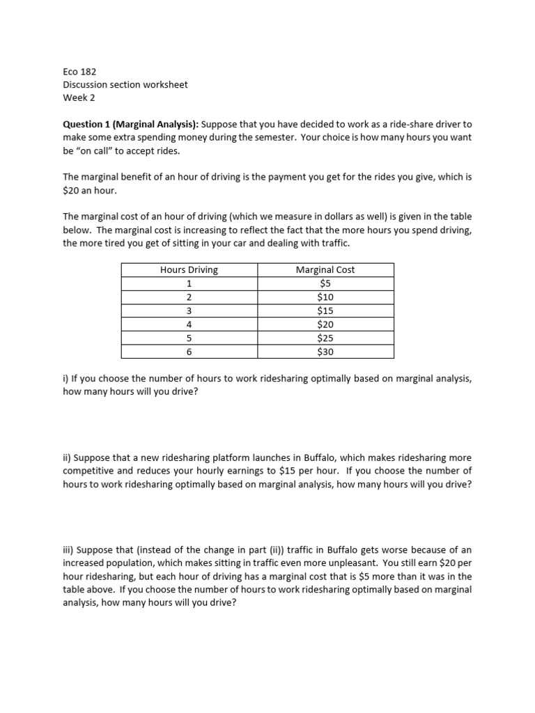 Week 2 Worksheet 182 Student | PDF | Employment | Economics