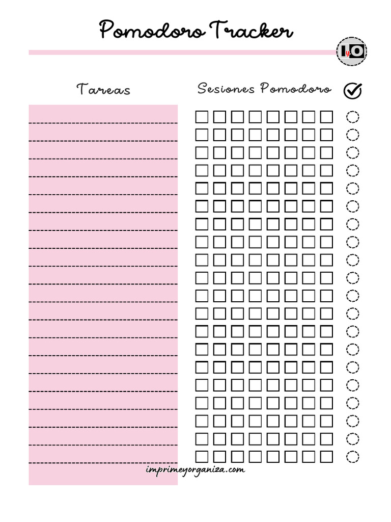 Pomodoro Tracker Pink | PDF