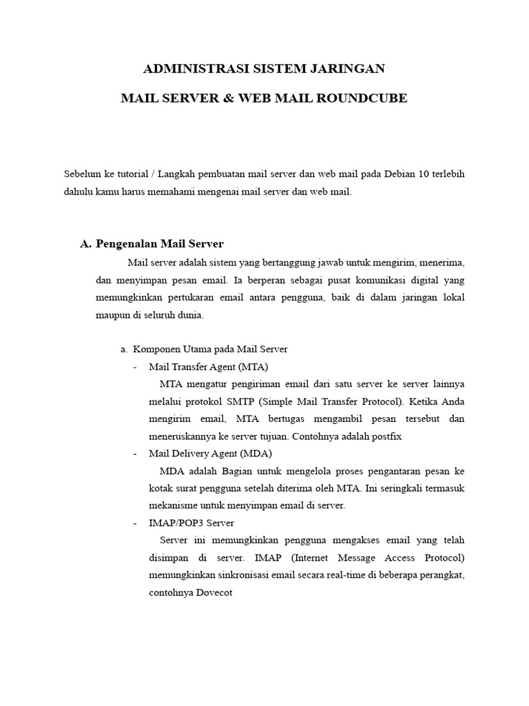 Modul Mail Server Roundcube | PDF