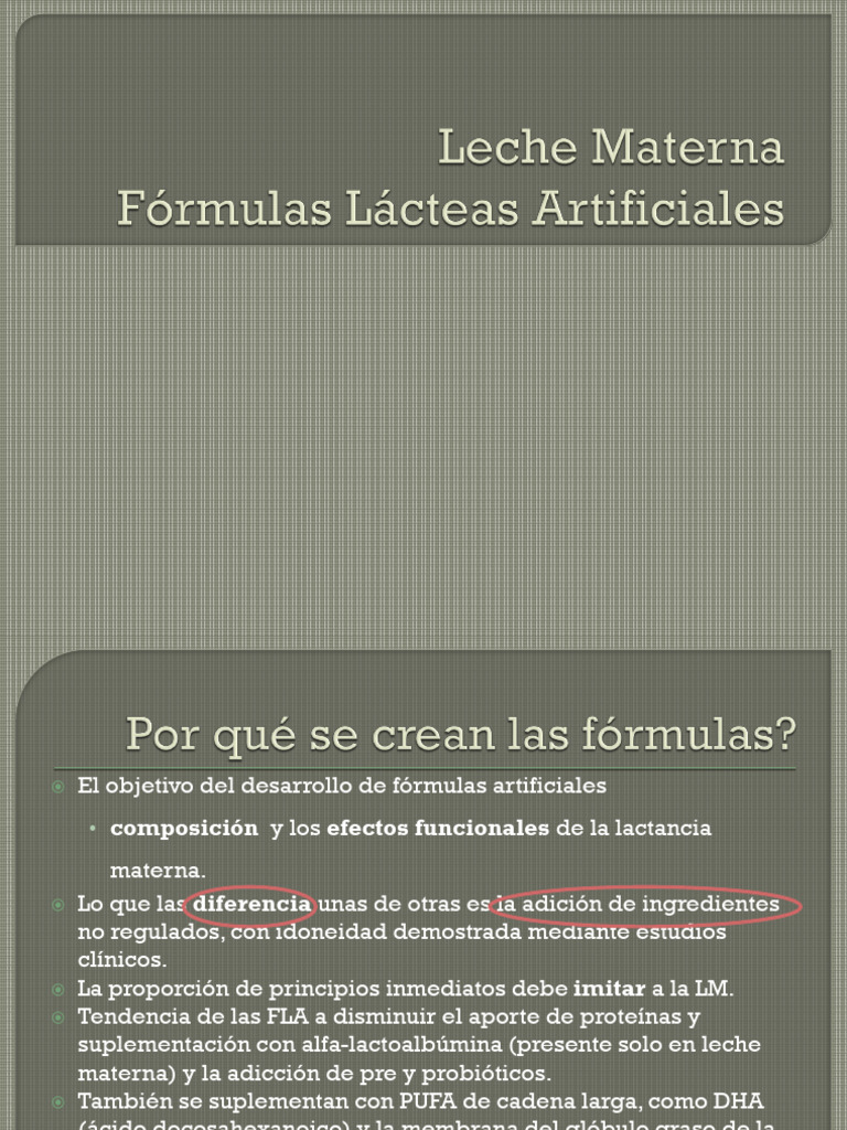 3 Leche Materna y Fórmulas (1) | PDF | Leche | Amamantamiento