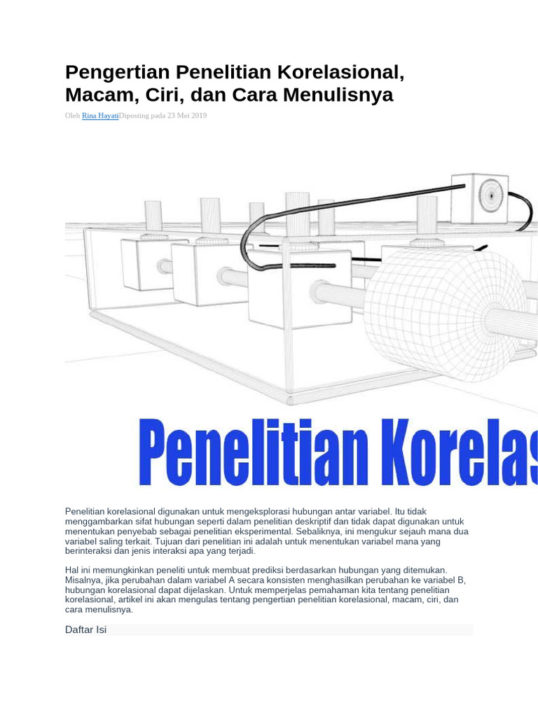 Pengertian dan Ciri Penelitian Korelasional | PDF