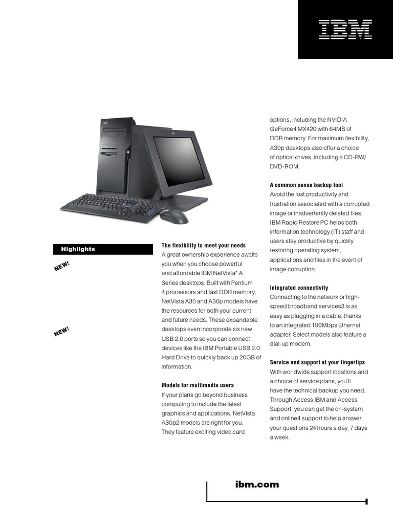 IBM NetVista A Series 8310 Eng | PDF | Personal Computers | Usb