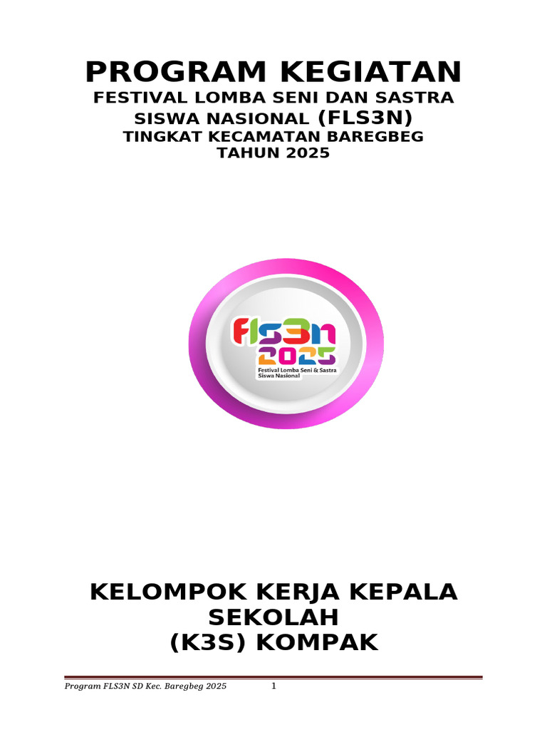 Program FLS3N 2025 Kec. Baregbeg | PDF