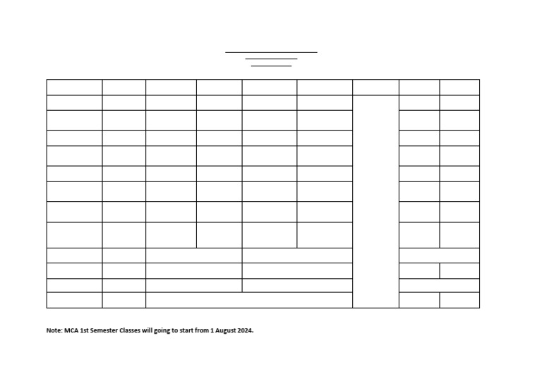 MCA 2024 Time Table Revised | PDF