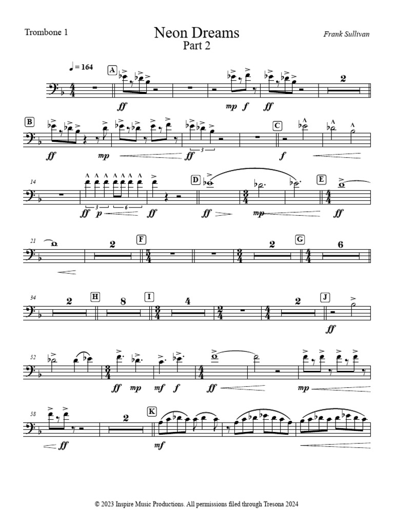 Neon Dreams Part 2 June 13 - Trombone 1 | PDF