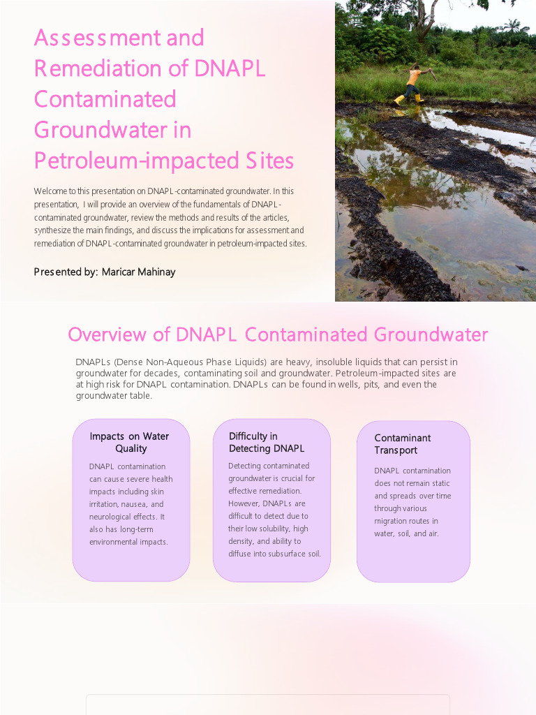 Assessment and Remediation of DNAPL Contaminated Groundwater in ...