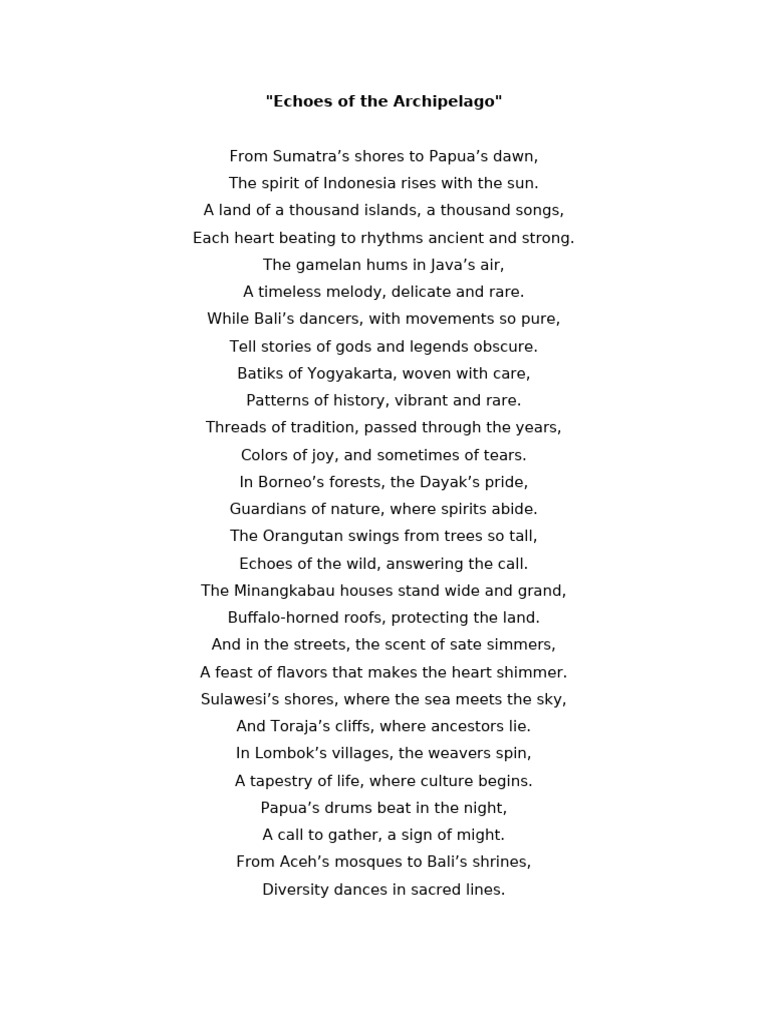 Budaya Indonesia Poem | PDF