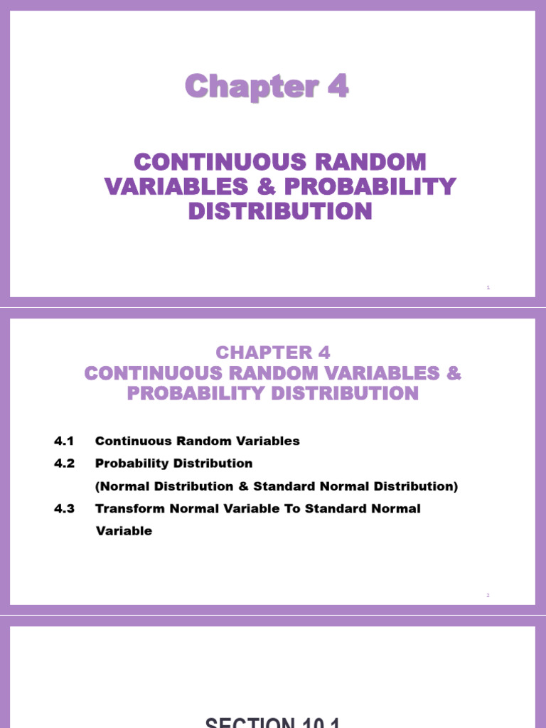 Chapter 10.1-10.2 Continuous Random Variable_Students | PDF | Probability Distribution | Random ...