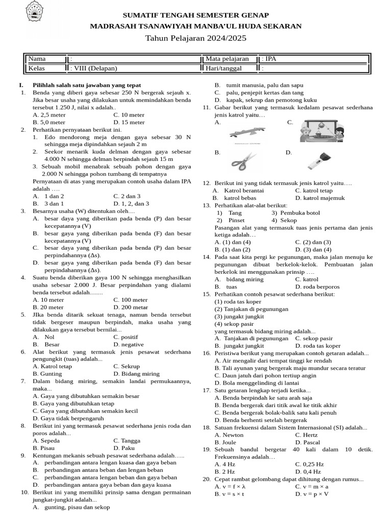 PTS GENAP KLS 8 IPA | PDF