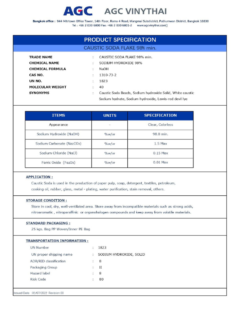 MSDS Caustic Soda | PDF