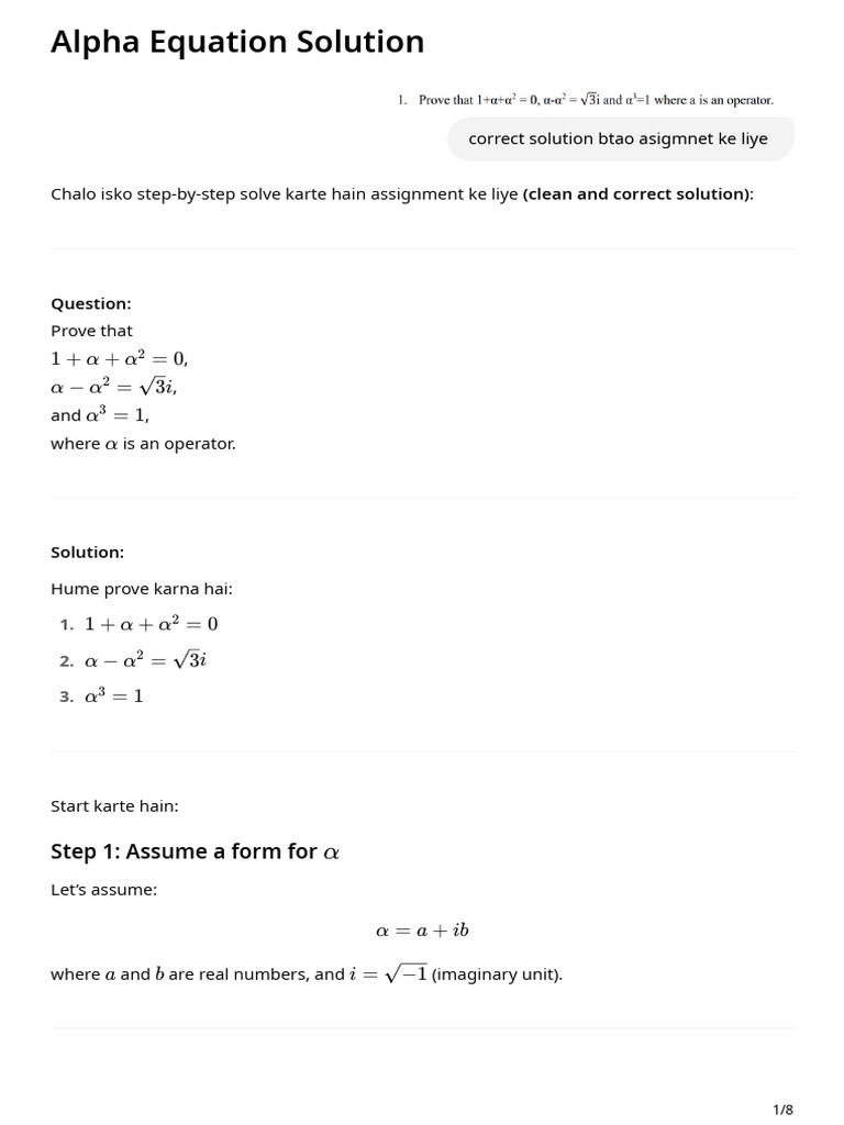 Alpha Equation Solution | PDF | Numbers | Mathematical Objects