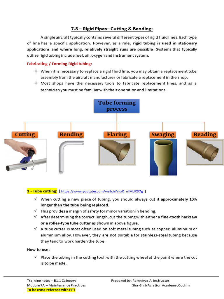 7.9 - 1 - Rigid Pipes - Cutting and Bending | PDF | Pipe (Fluid ...