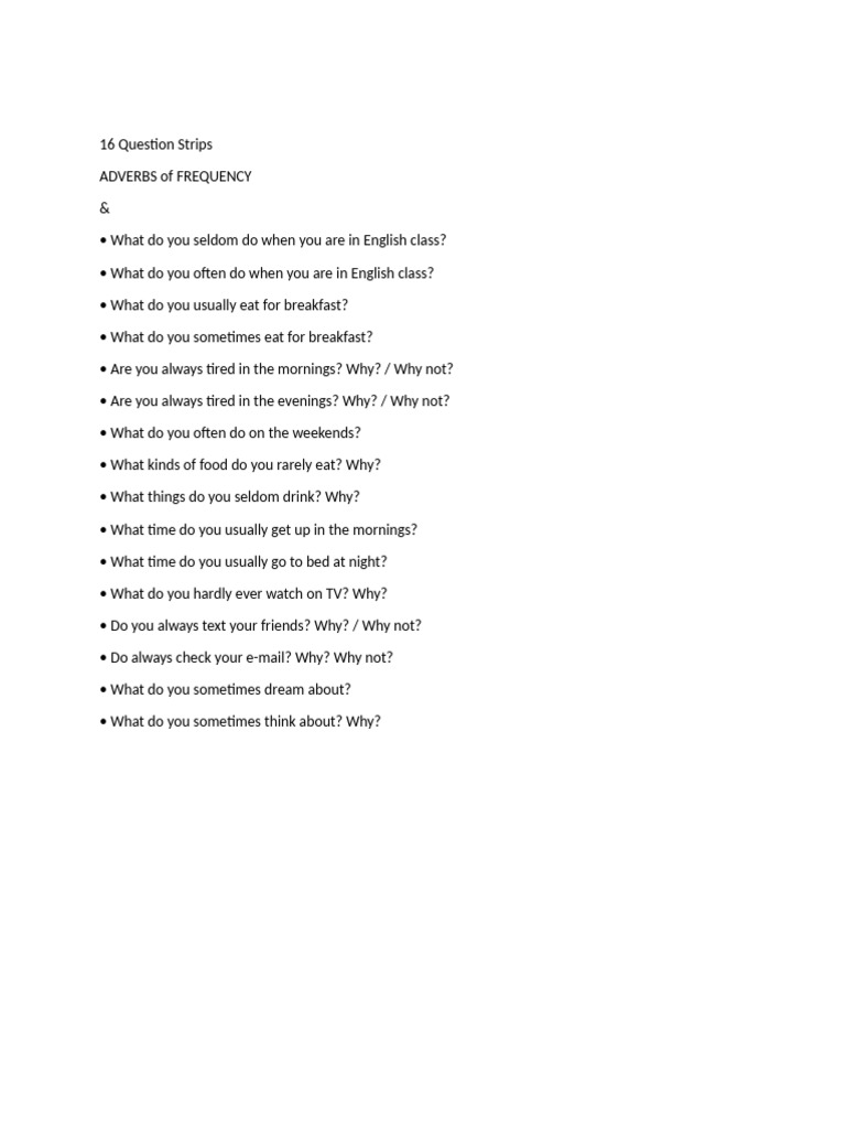 16 Question Strips | PDF