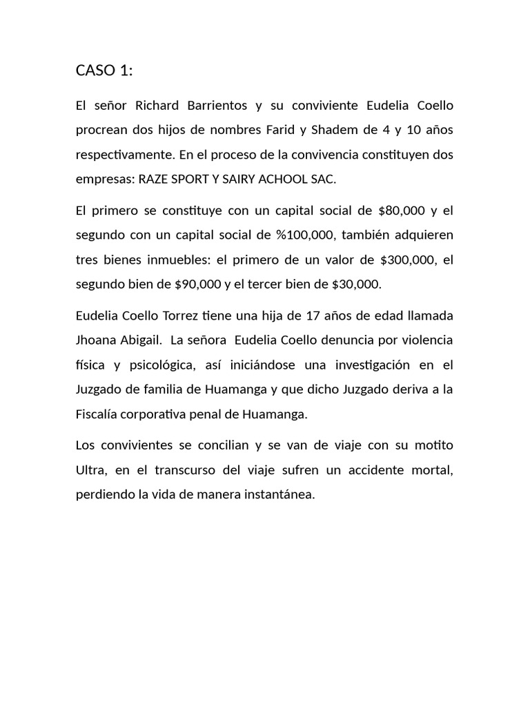 Caso 1 Eudelia y Richard | PDF