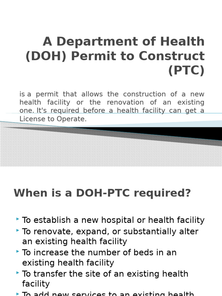 A Department of Health (DOH) Permit | PDF