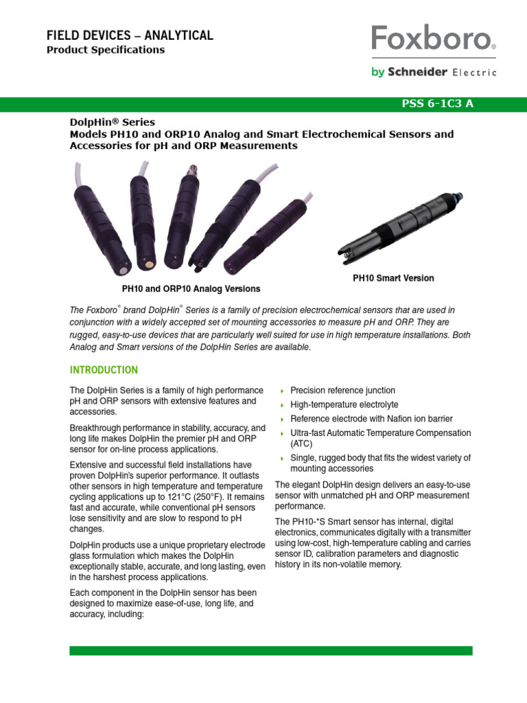 Sensor orp10 y ph10 | PDF | Ph | Sensor