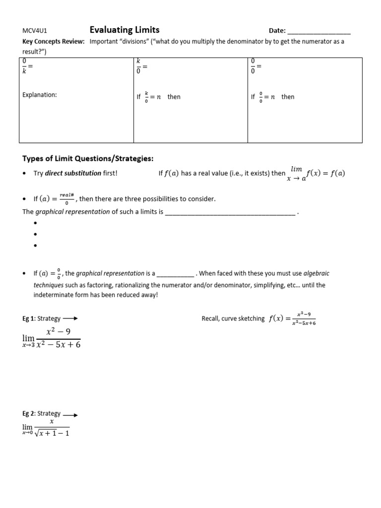 5- 3a Evaluating Limits lesson | PDF | Exponentiation | Numbers