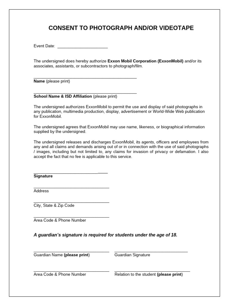 Photo Consent Form | PDF