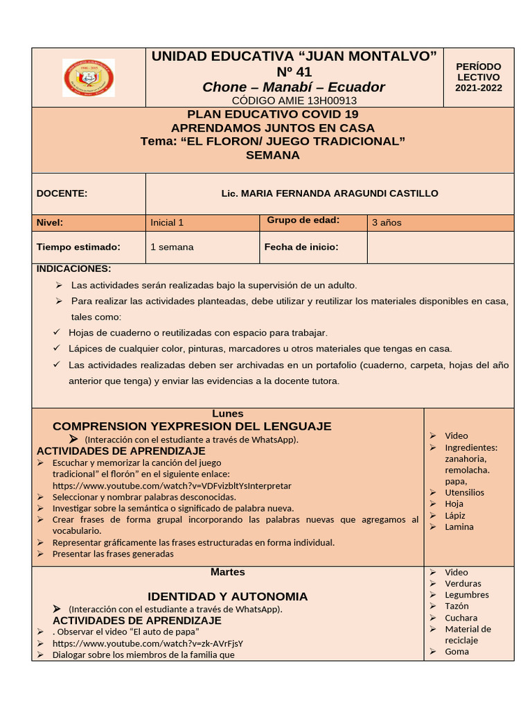 FICHA EL FLORON | PDF