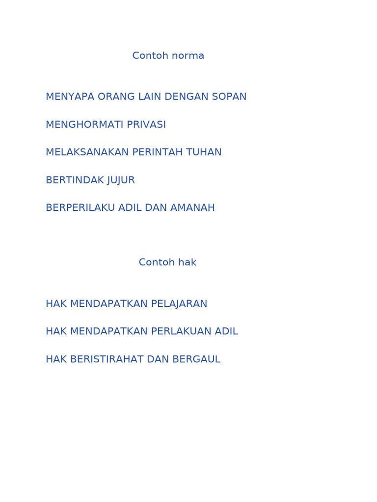Contoh Norma | PDF