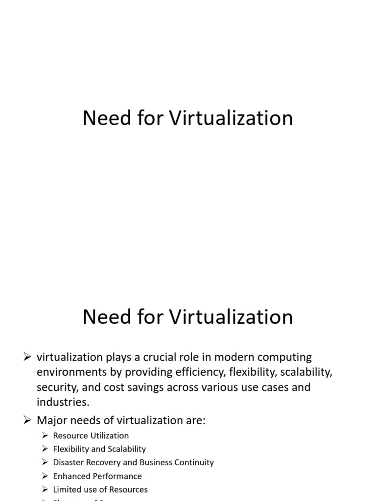 Need for Virtualization | PDF | Virtualization | Computer Network