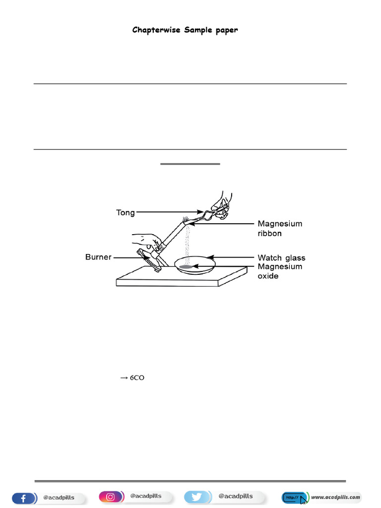 Chemicals Reactions and Equations Sample Paper-01 | PDF | Rust | Chemical Reactions
