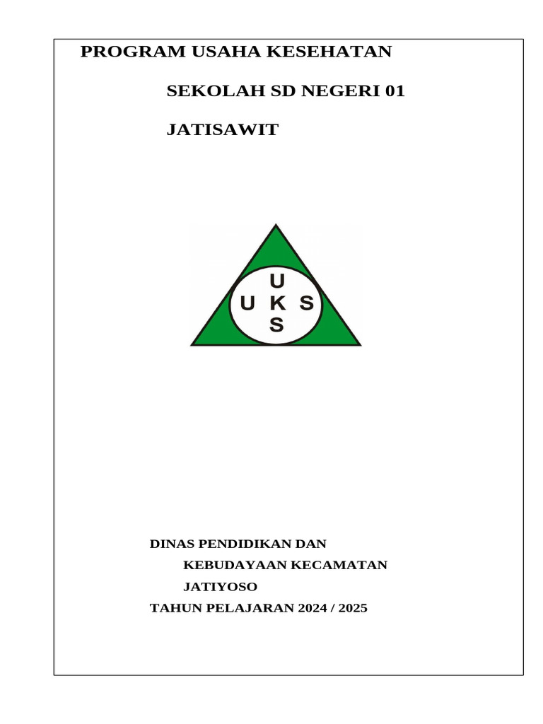 Progam Uks 2024 - SDN 01 Jatisawit (L) | PDF