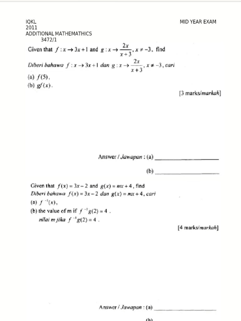 Add Math Midterm 1 | PDF