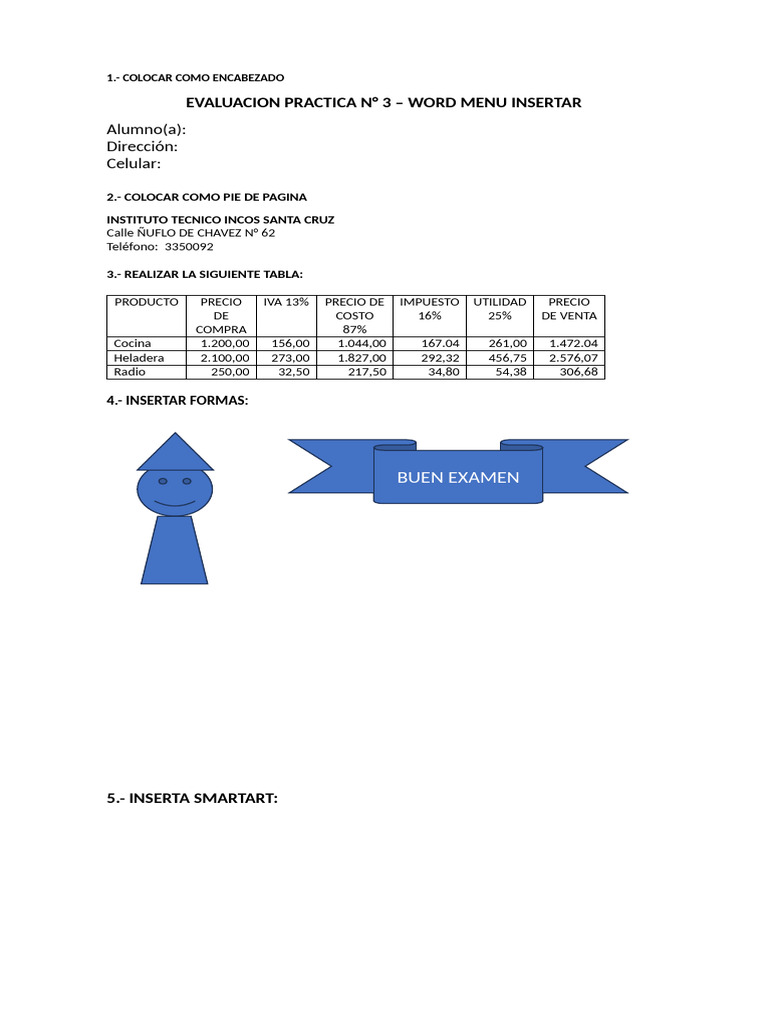 Evaluacion Practica de Word #3 | PDF