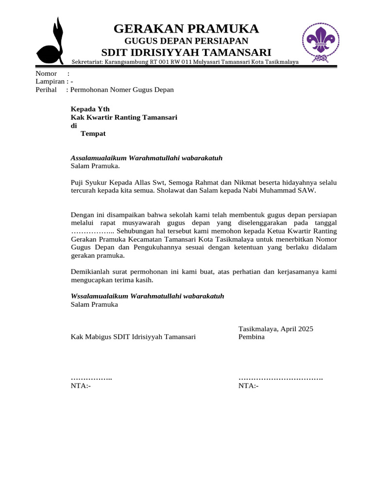 Surat Pengajuan GUDEP Asli | PDF